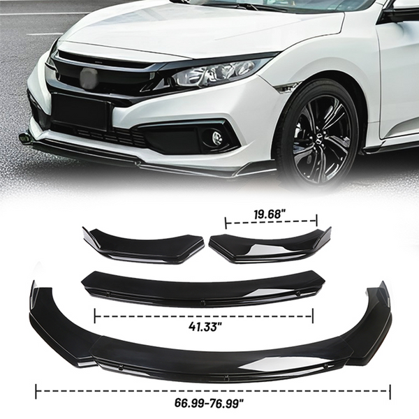 ABX For Universal Car Front Bumper Lip Chin Spoiler Splitter Body Kit ...